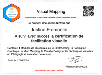 Certification Justine Fromentin – Visual-Mapping.fr